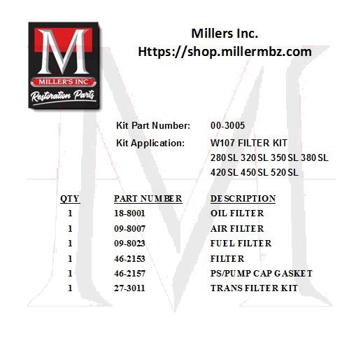 R107 Parts 1972 to 1989